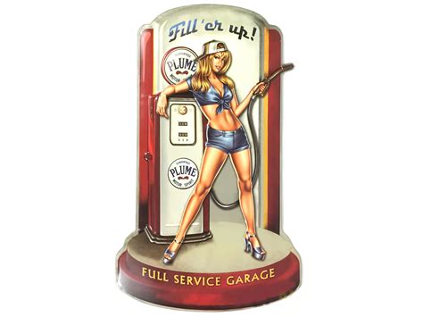 Déco Murale Vintage En Métal Garage Station Service Pompiste Sexy