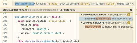 typescript accessing vs code s find all references programatically