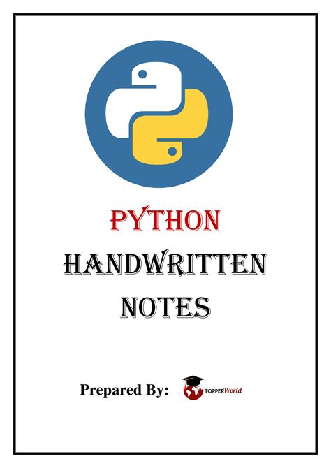 python handwritten notes computer science and engineering python