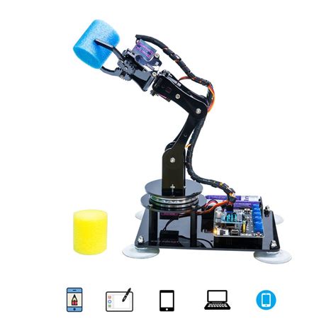 adeept arduino compatible diy 5 dof robotic arm kit for