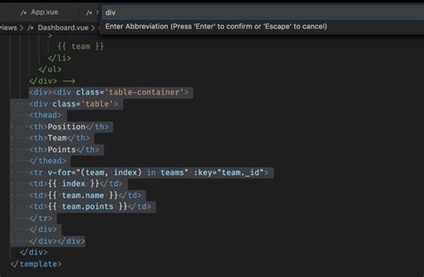 vue js emmet for vs code with vue wrap with