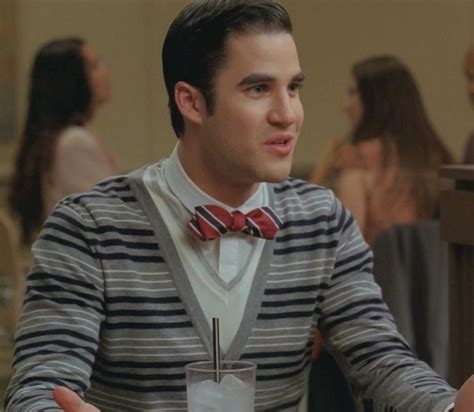 Blaine Anderson Glee Darren Criss Darren Criss Gray Striped Cardigan