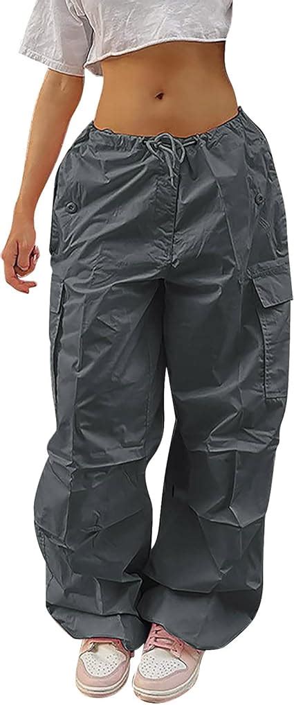 Meilyviba Cargohose Damen Baggy Y2k Parachute Pants Vintage Baggy Cargo