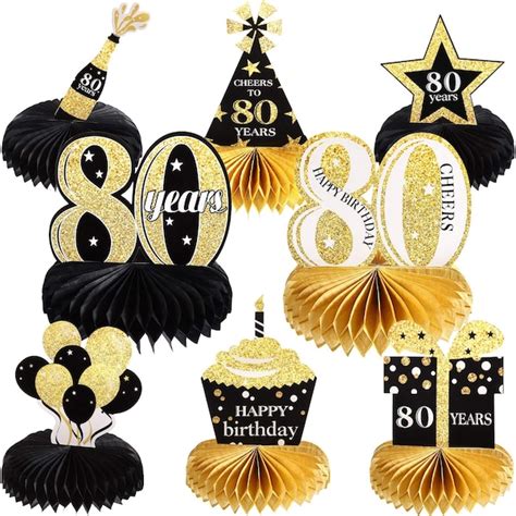 80th Birthday Centerpiece Etsy