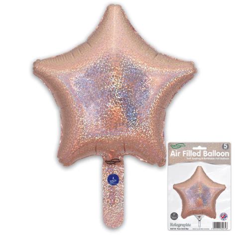 Mini 9 Air Fill Foil Balloon Rose Gold Star 9 Mini Foil Balloon