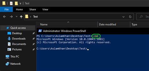how to open cmd or powershell in current folder in windows