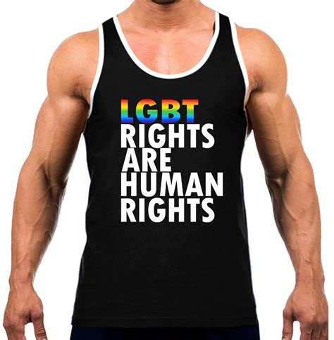 Mens Lgbt Human Rights Kt T195 Black Tank Top Wt Lesbian Gay Pride