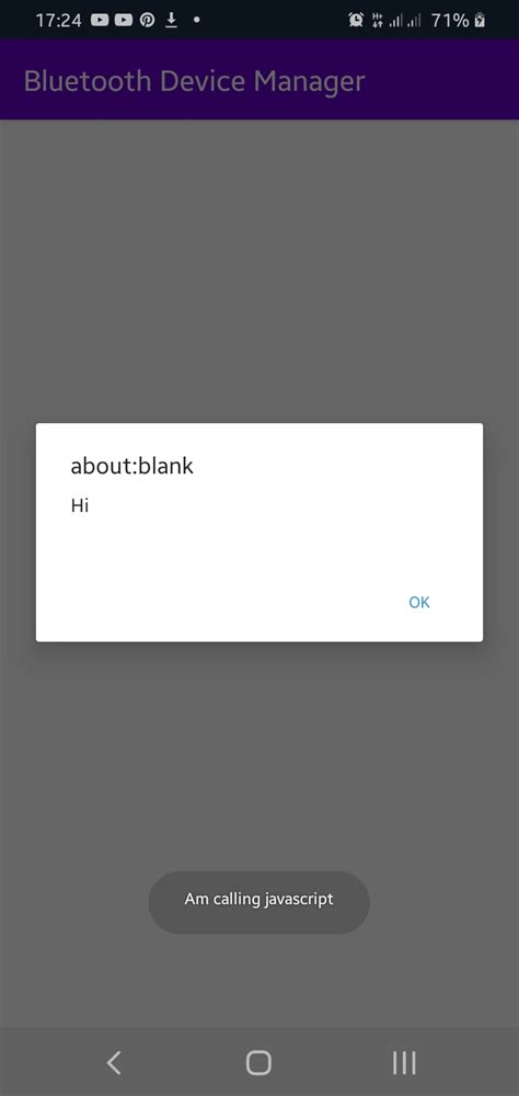 how to display alert function from xamarin android button in webview