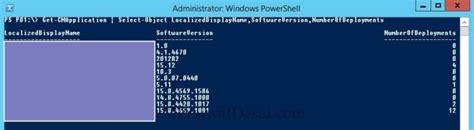 list sccm application deployments using powershell script