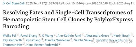 Resolving Fates And Single Cell Transcriptomes Of Hsc Clones By