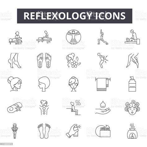 Ikon Garis Refleksi Tanda Set Vektor Konsep Linier Ilustrasi Kerangka