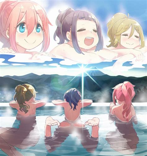 Kagamihara Nadeshiko Inuyama Aoi And Oogaki Chiaki Yurucamp Drawn