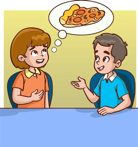 Premium Vector Hungry Girl Wants To Eat Pizza Vector Illustration