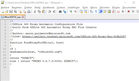 pac proxy auto config file jarno baselier