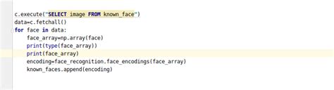 image from sqlite database used for face recognization