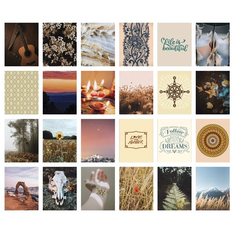 Buy Boho Wall Collage Kit Aesthetic Collage Kit 24 Prints 8x10 Inch