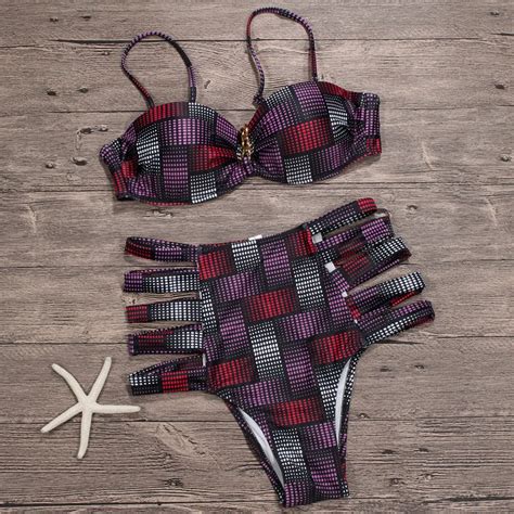 2018 New Sexy High Waist Bikini Women Swimwear Push Up Swimsuit