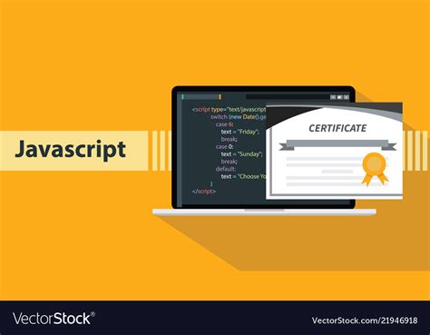 a javascript programming online learning vector image