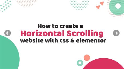 create horizontal scrolling website with css and elementor avro youtube