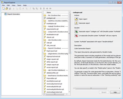 document generated code with simulink report generator matlab