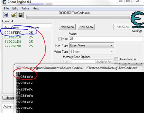 pointers accessing direct memory addresses and obtaining the values