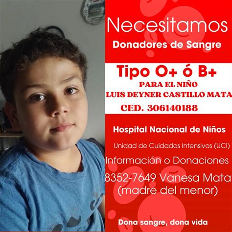 Hospital Nacional De Niños Pide Donadores De Sangre Para Pequeño