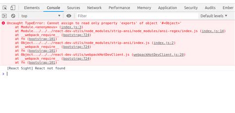 uncaught typeerror cannot assign to read only property exports of