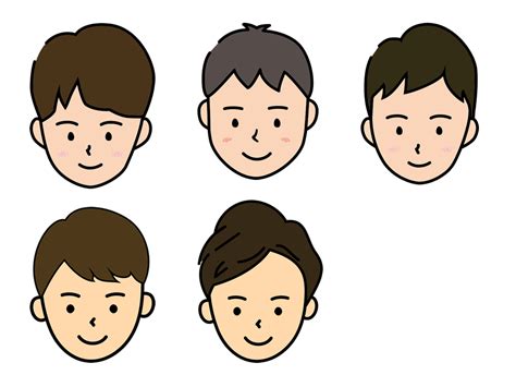 男性の顔のイラスト かわいいイラスト素材のイラストたうん