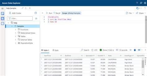 quickstart query data in the azure data explorer web ui microsoft learn