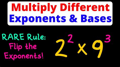 Multiply Different Exponents And Bases Rare Exponent Rule Eat Pi