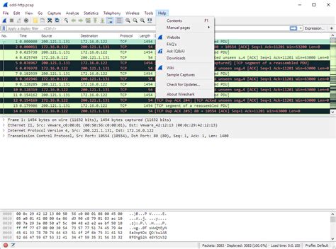 Menus Wireshark Protocole Sip