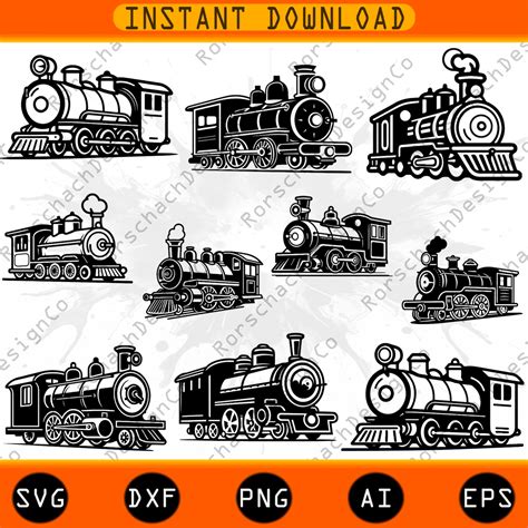 10 Steam Engine Svg Bundle Train Clipart Bundle Train Svg Svg Bundle
