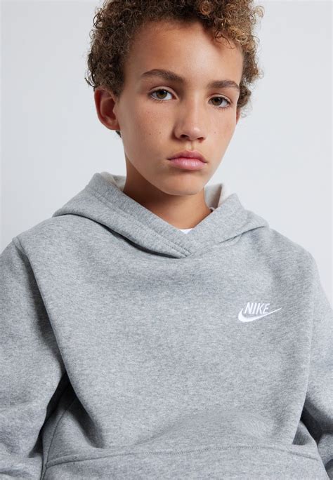 Nike Sportswear Club Unisex Hoodie Dark Grey Heather White Grey