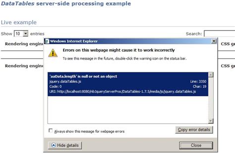 tekne techne jquery server processing with jsp java