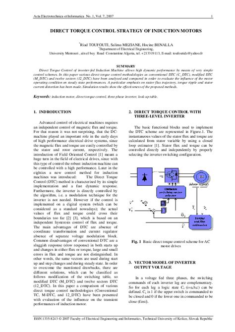 Pdf Direct Torque Control Strategy Of Induction Motors Salima