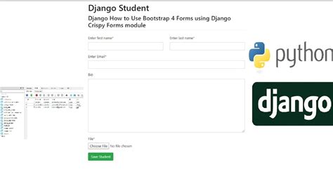 django how to use bootstrap 4 forms using django crispy forms module