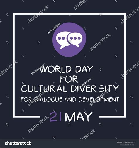 World Day Cultural Diversity Dialogue Development Stock Vector Royalty