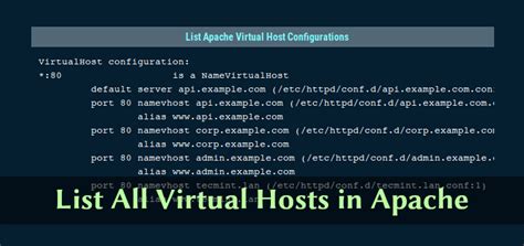 how to list all virtual hosts in apache web server