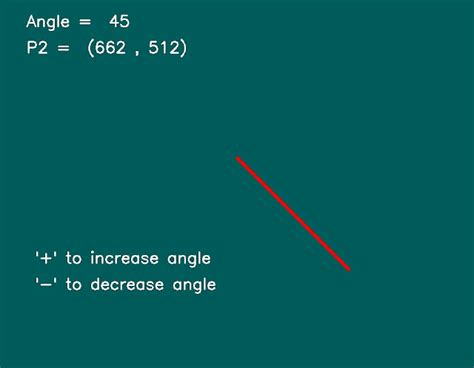 opencv draw line using initial point angle and length scode