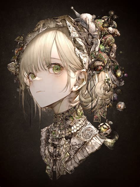 Safebooru 1girl Bangs Black Background Blonde Hair Blunt Bangs Bonnet