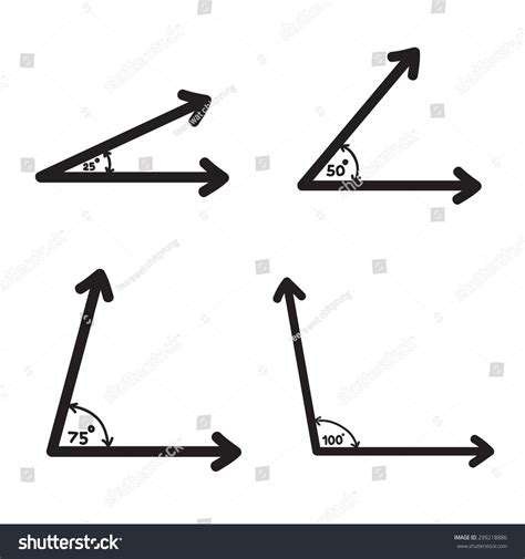 Vector Angle 25100 Degrees Geometry Math Stock Vector Royalty Free