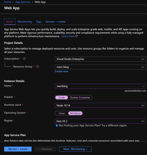 deploying react apps to azure with azure devops