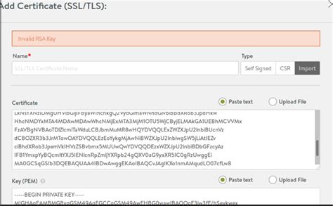 error invalid rsa key while importing ec certificate and ec key on