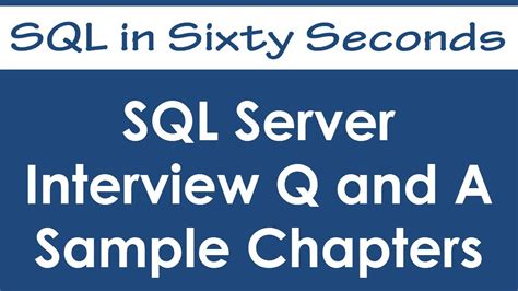 interview questions and answers sample chapter free download sql in