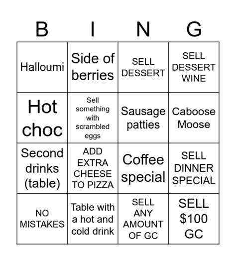 Server Bingo Card