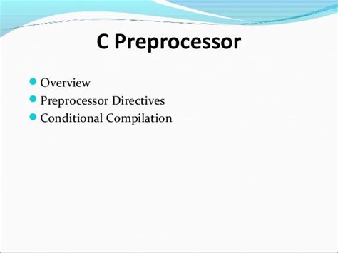 preprocessor in c