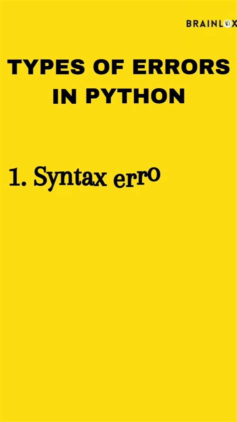 types of errors in python in 2023 learn to code python syntax