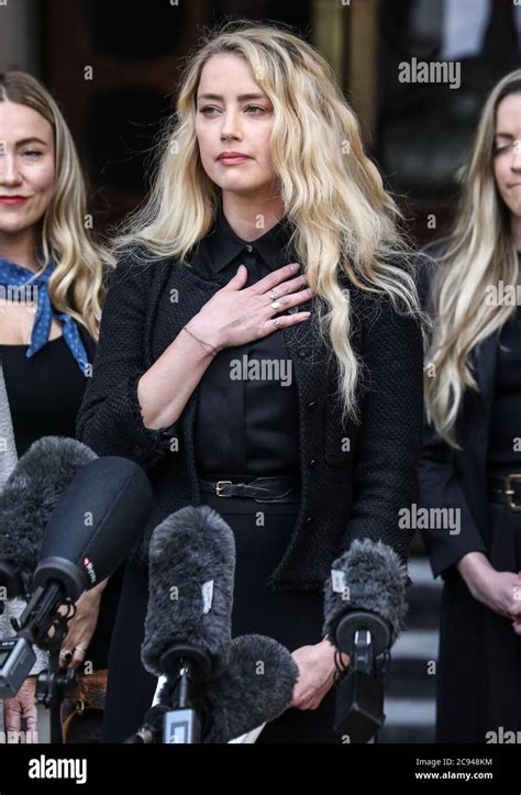 Amber Heard Gives A Statement Outside The Royal Courts Of Justice On
