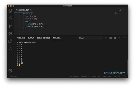 do while loop in dart with examples codevscolor