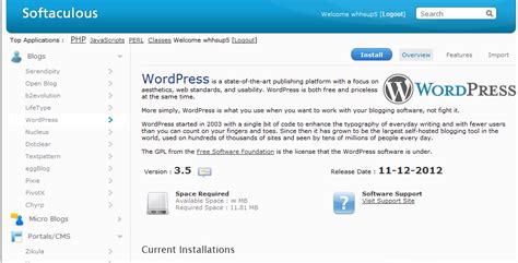 installing wordpress from your cpanel via softaculous web hosting hub